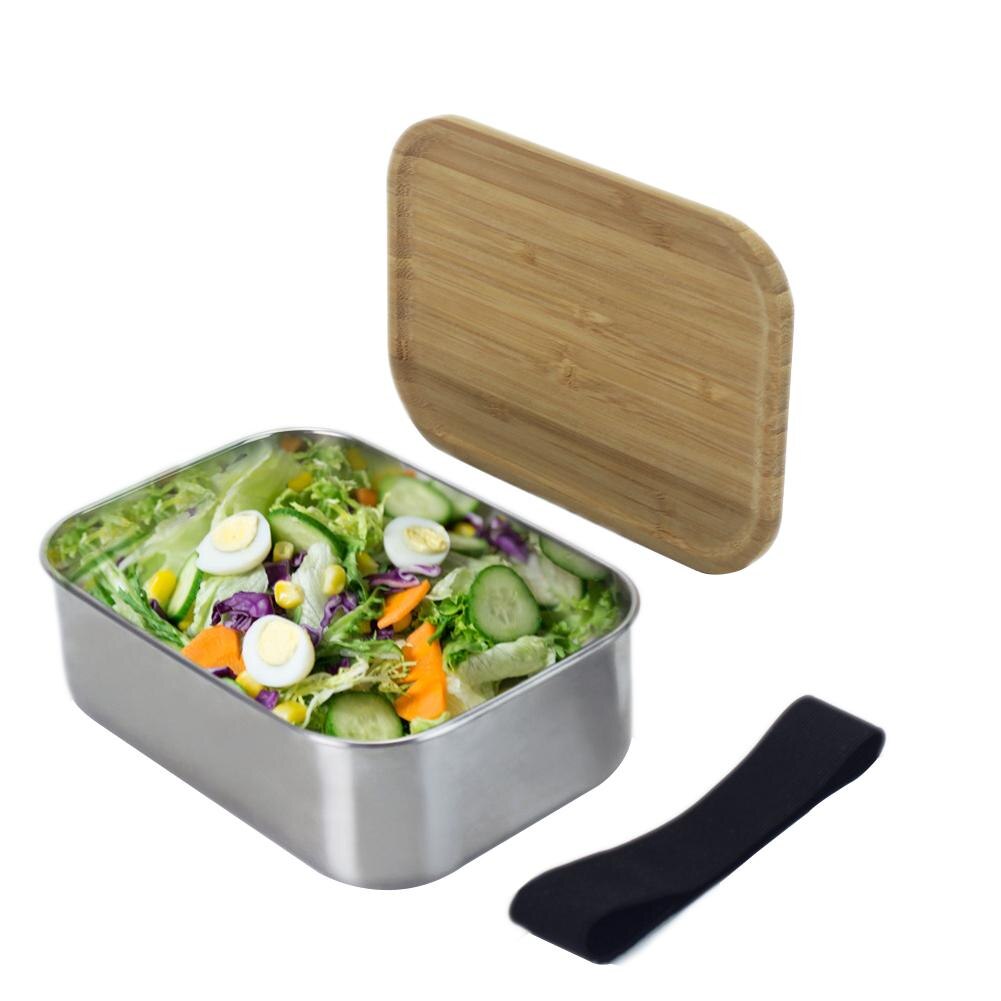 304 Rvs Lunchbox met Houten Deksel Japanse Stijl L... – Grandado