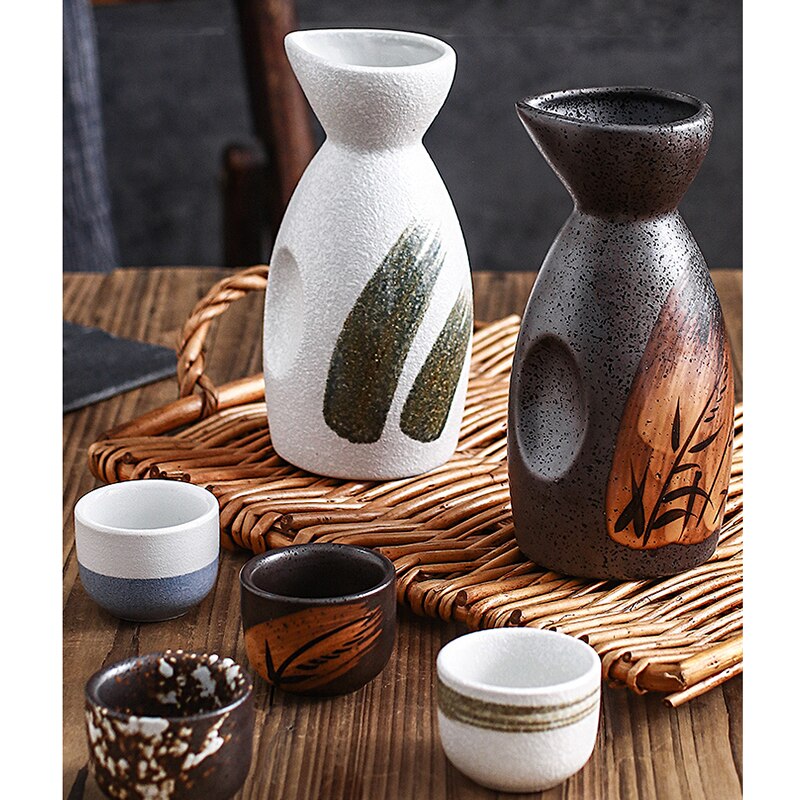 3/5Pcs Vintage Japanese Sake Set Ceramic Flagon Li... – Vicedeal