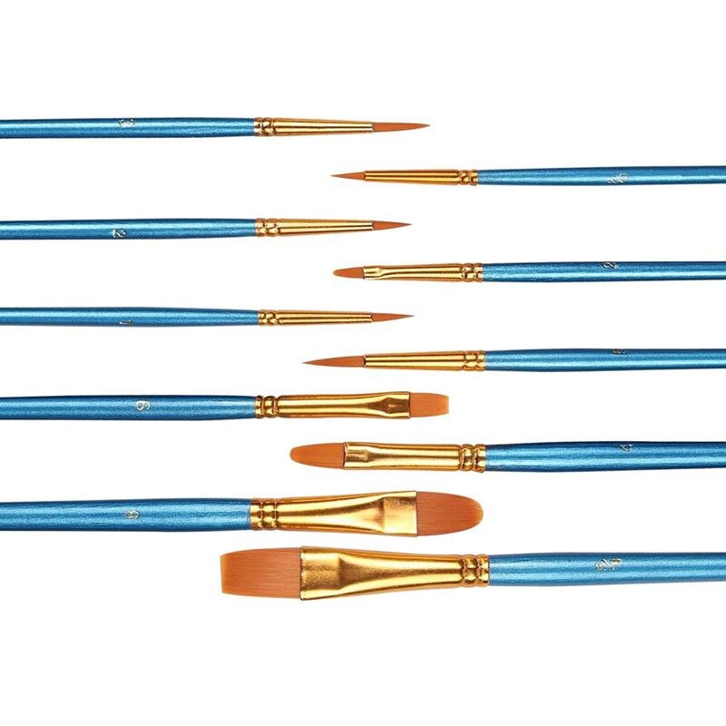 Pensel set med , 20 st nylon hårborstar för akrylo... – Vicedeal