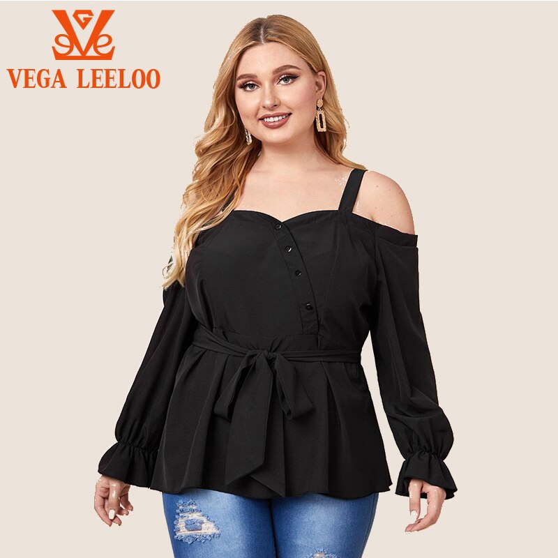 Sales Plus Size 5XL Women Sexy T Shirts Strap Soli... – Grandado