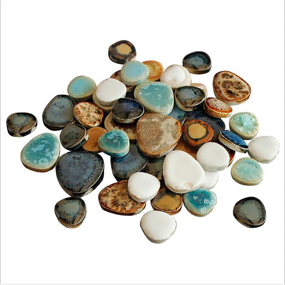 100g Marble Pattern Ceramic Glass Mosaic Tiles Mat... – Grandado