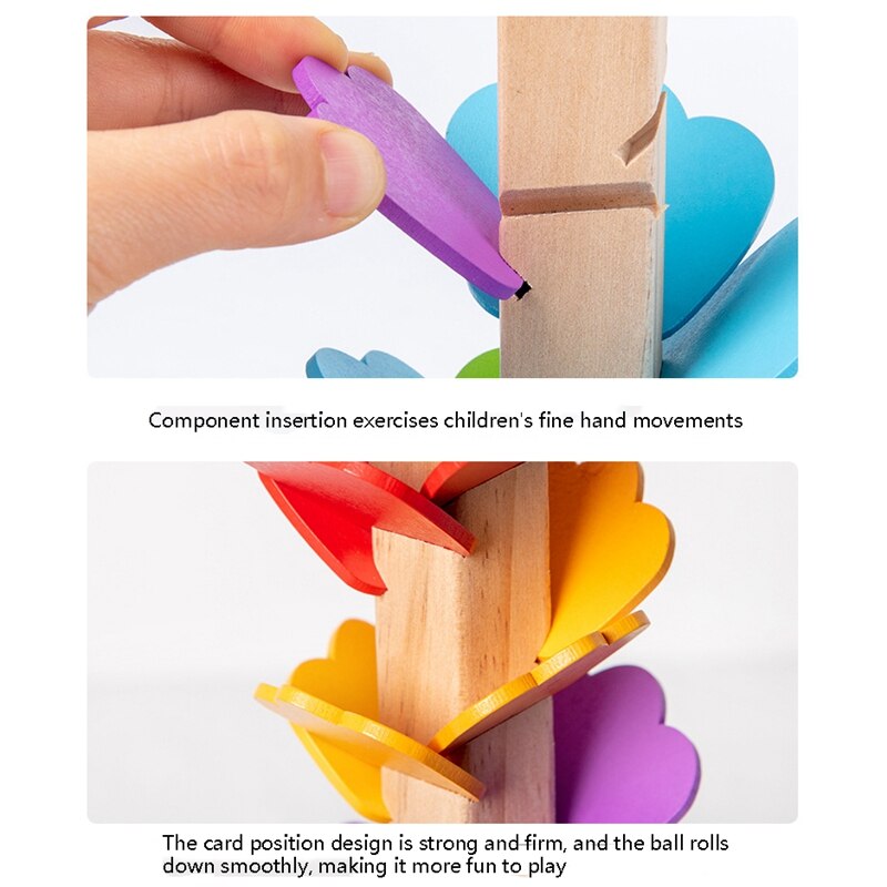 Kids Educational Toy Wood Tree Marble Ball Run Tra... – Vicedeal