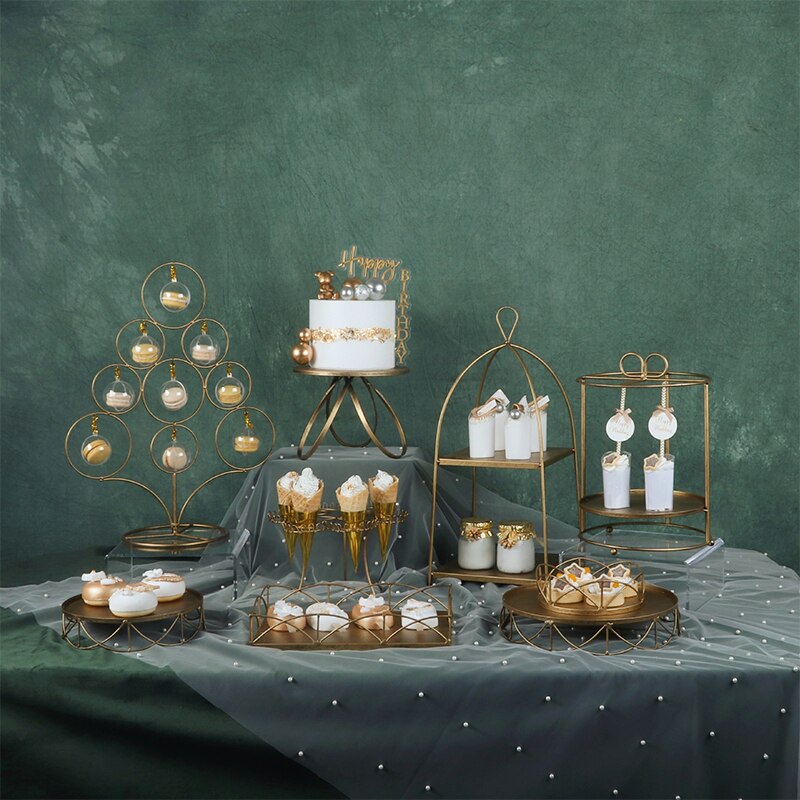 Golden Dessert Tafel Display Stand Decoratie Taart... – Vicedeal