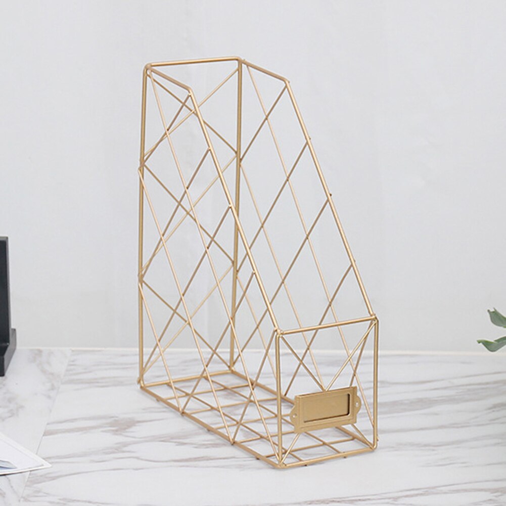 1/2/4 Layers Nordic Iron Grid File Book Storage Sh... – Grandado