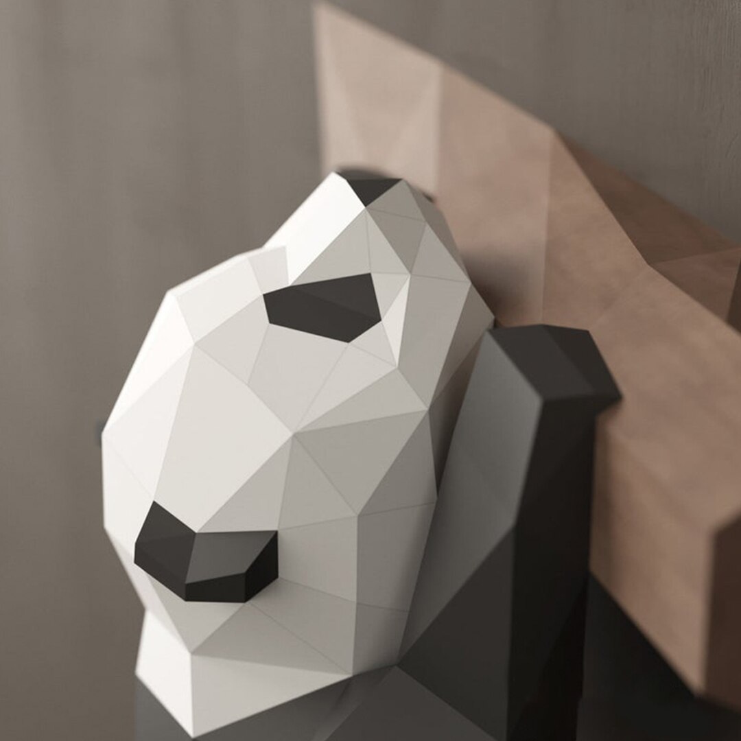 3D Wall-Mounted Panda Paper Model DIY Handmade Geo... – Grandado