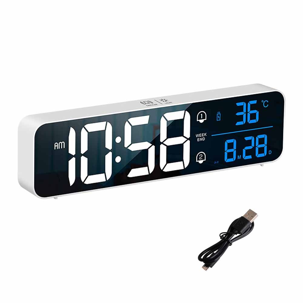 Digital Alarm Clock Electronic LED Display 2 Alarm... – Grandado