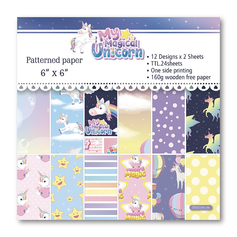 24Pcs/Lot Magical Unicorns Retro Material Papers D... – Vicedeal