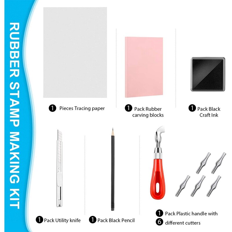 Rubber Stamp Making Kit Block Printing Tool Kit, L... – Grandado