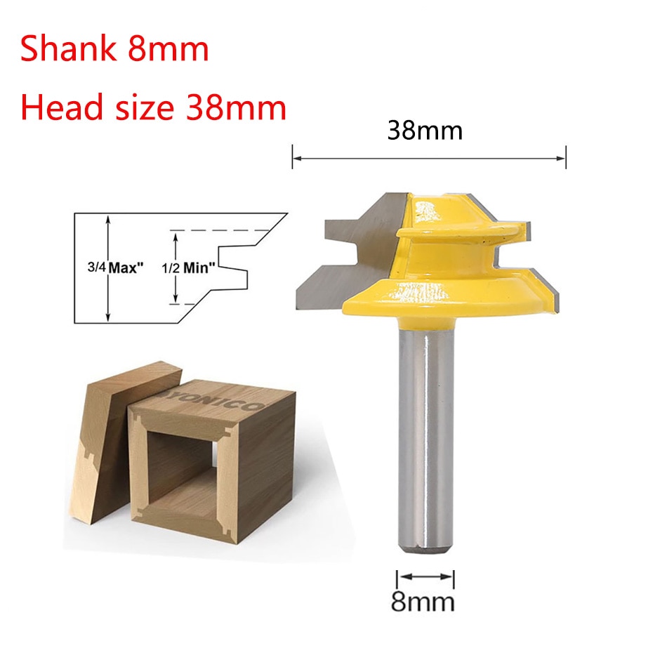 8mm Shank 45 Degree Milling Cutter Router Bit 8mm ... – Vicedeal