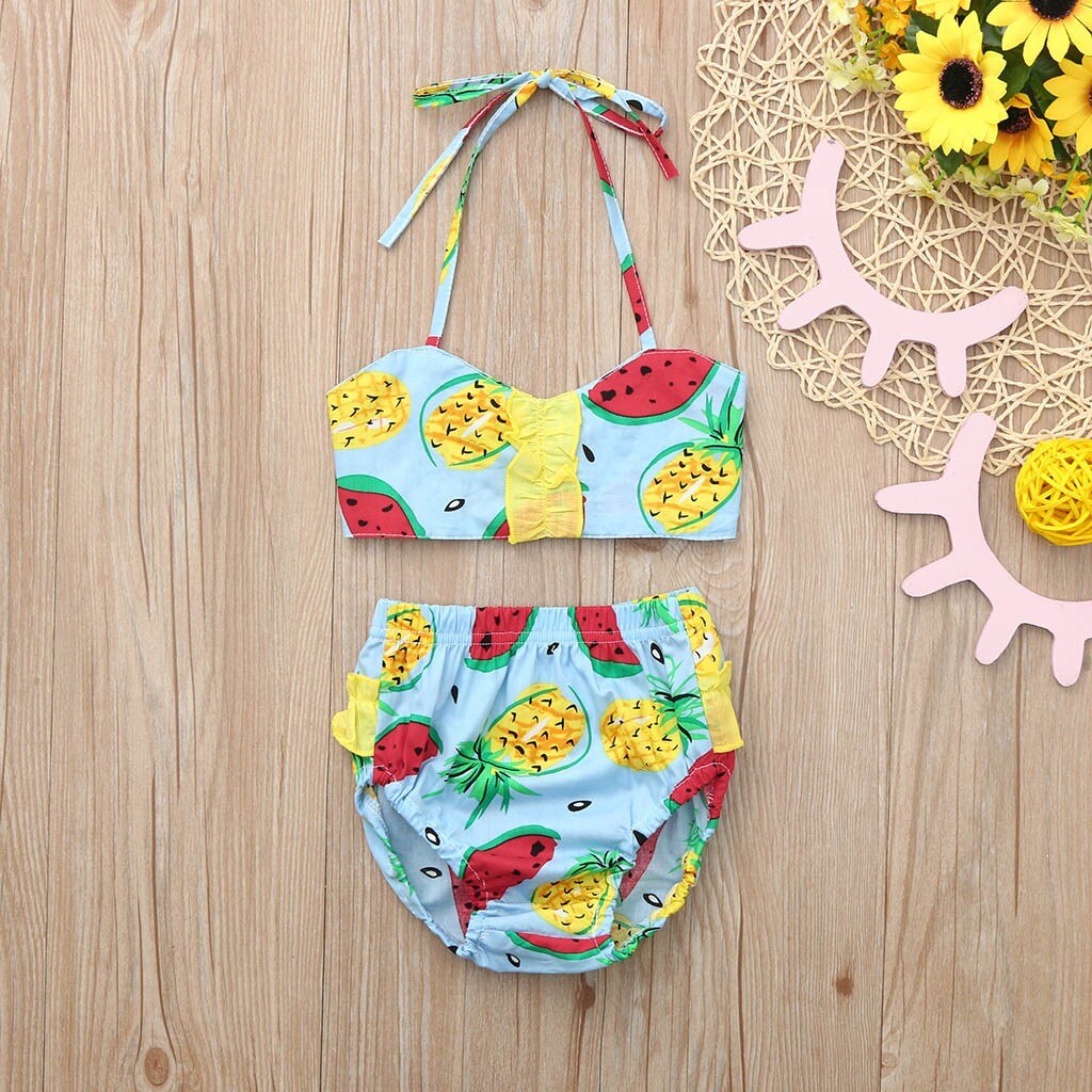 Fruit Print Swimsuit Girls Tankini Suit Two-pieces... – Vicedeal
