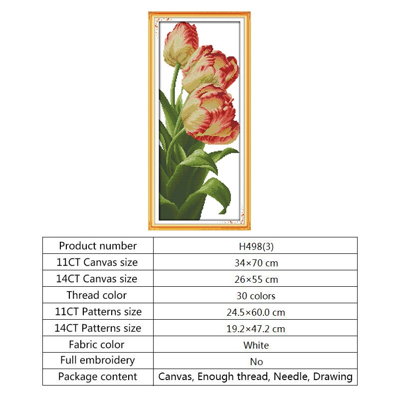 Tulip Patterns Chinese Cross-stitch Flowers DMC Em... – Grandado