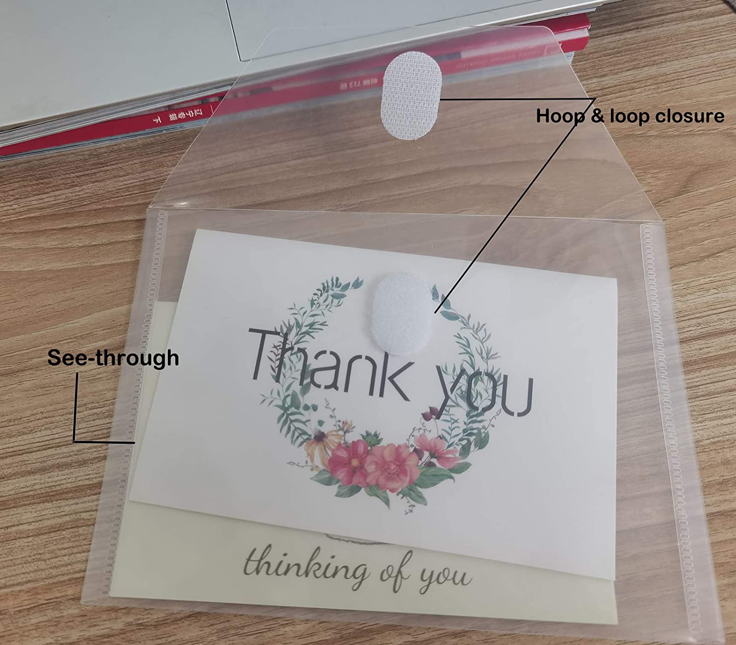 10 Packs A7 Clear Plastic Small Envelope with Hook... – Vicedeal