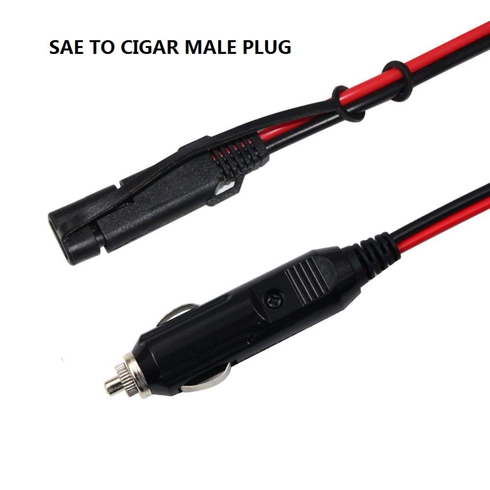 5FT SAE to Male Cigarette Lighter Male Plug Cable ... – Vicedeal
