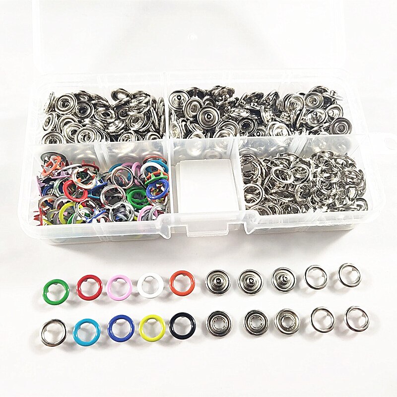 100sets 9.5mm Metal Prong Ring Snap Knoppen Drukkn... – Grandado