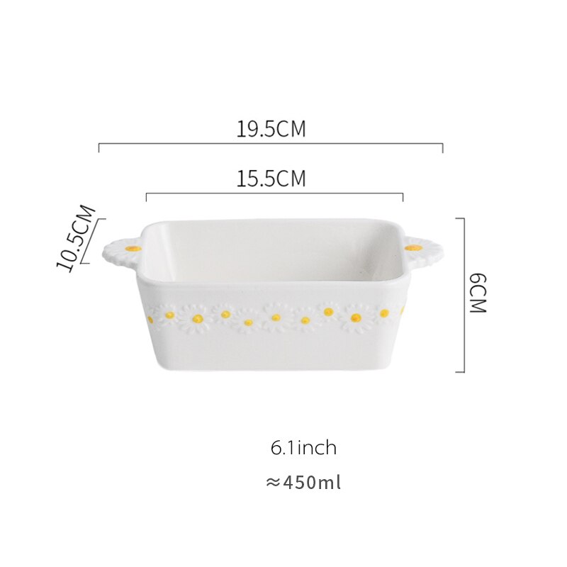 Embossed Daisy Ceramic Dinner Plate Food Dishes So... – Vicedeal