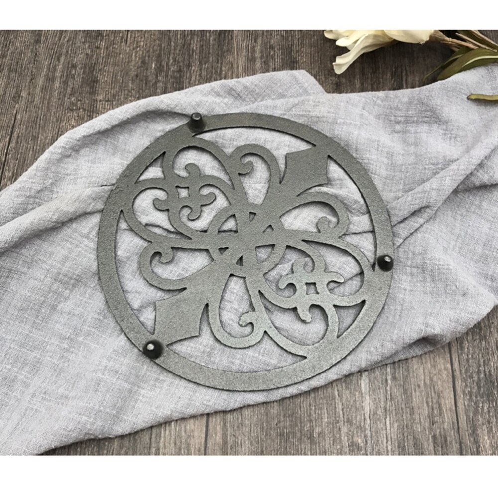 Thick Cast Iron Trivet Decorative Round Trivet Mat... – Grandado