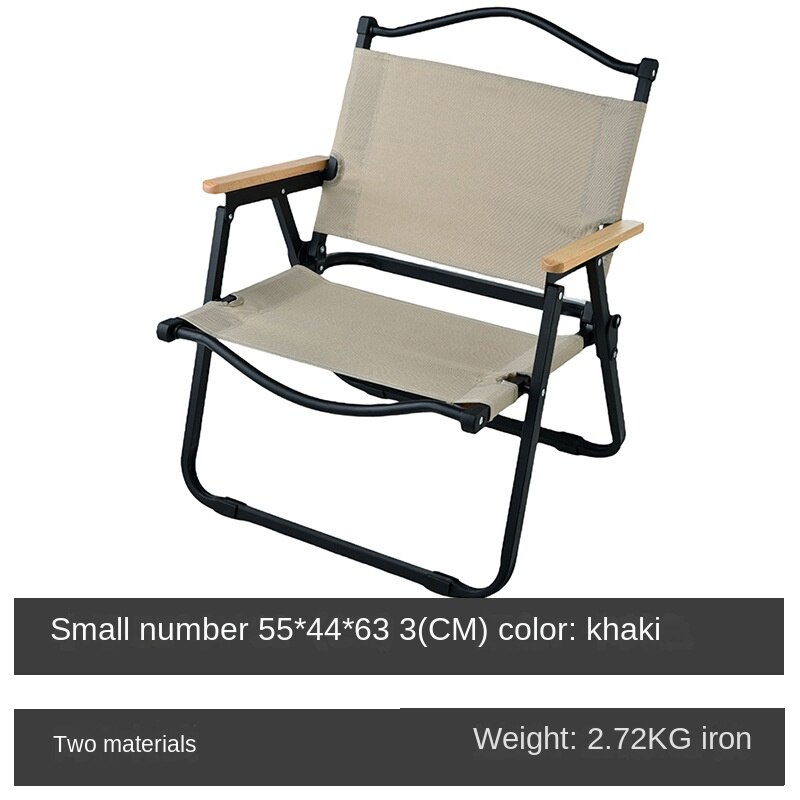 Outdoor folding chair wood grain chair portable pi... – Grandado