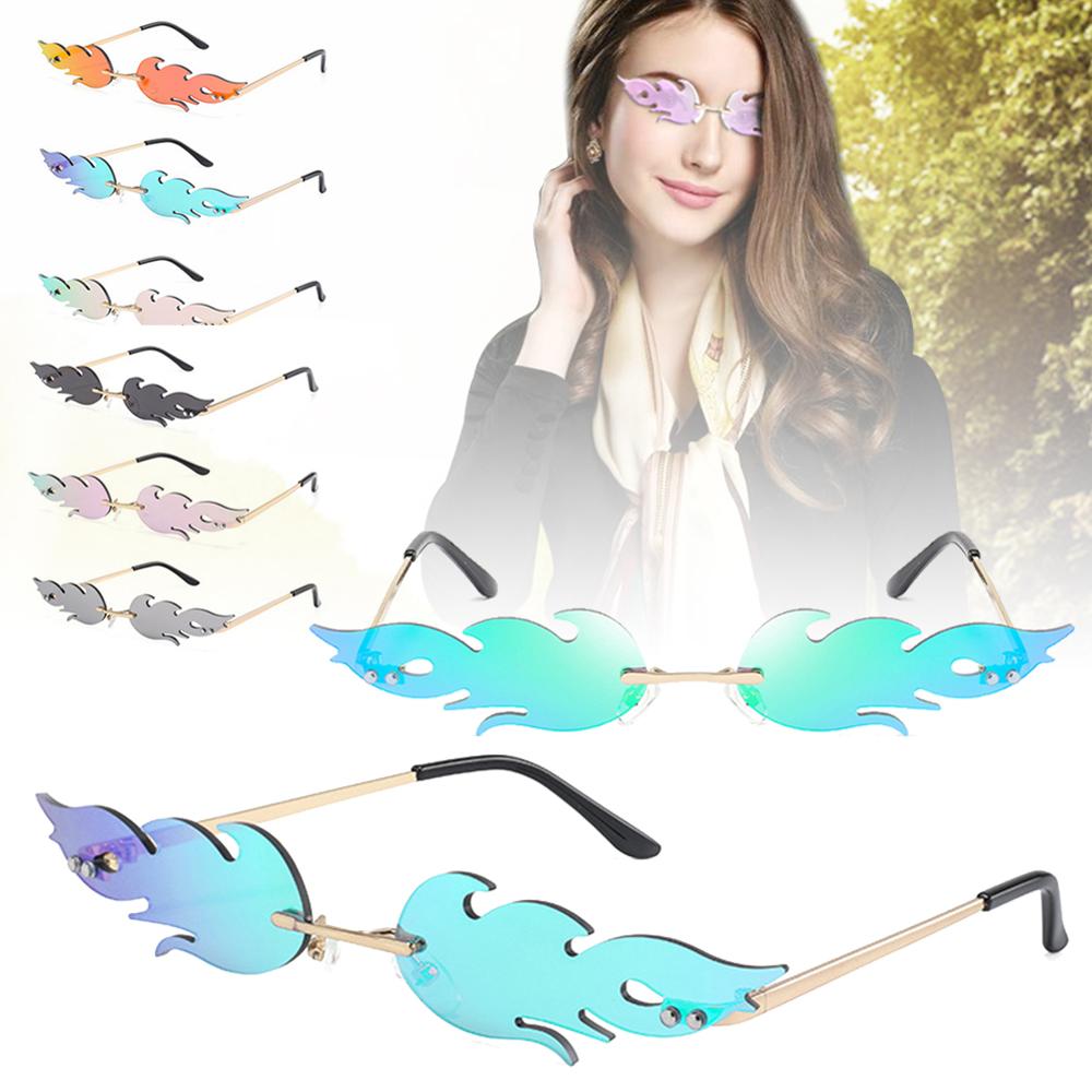 UV 400 Wave shape Sunglasses Trending Narrow Fire ... – Grandado