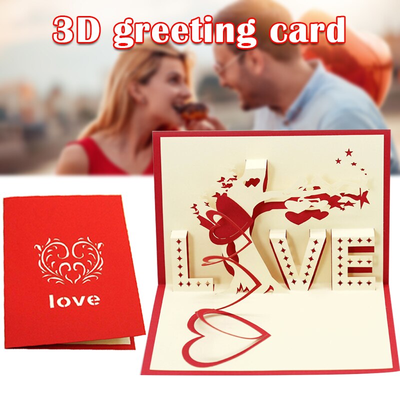 Valentine's Day Card 3D Pops-up Greeting Cards Swe... – Grandado
