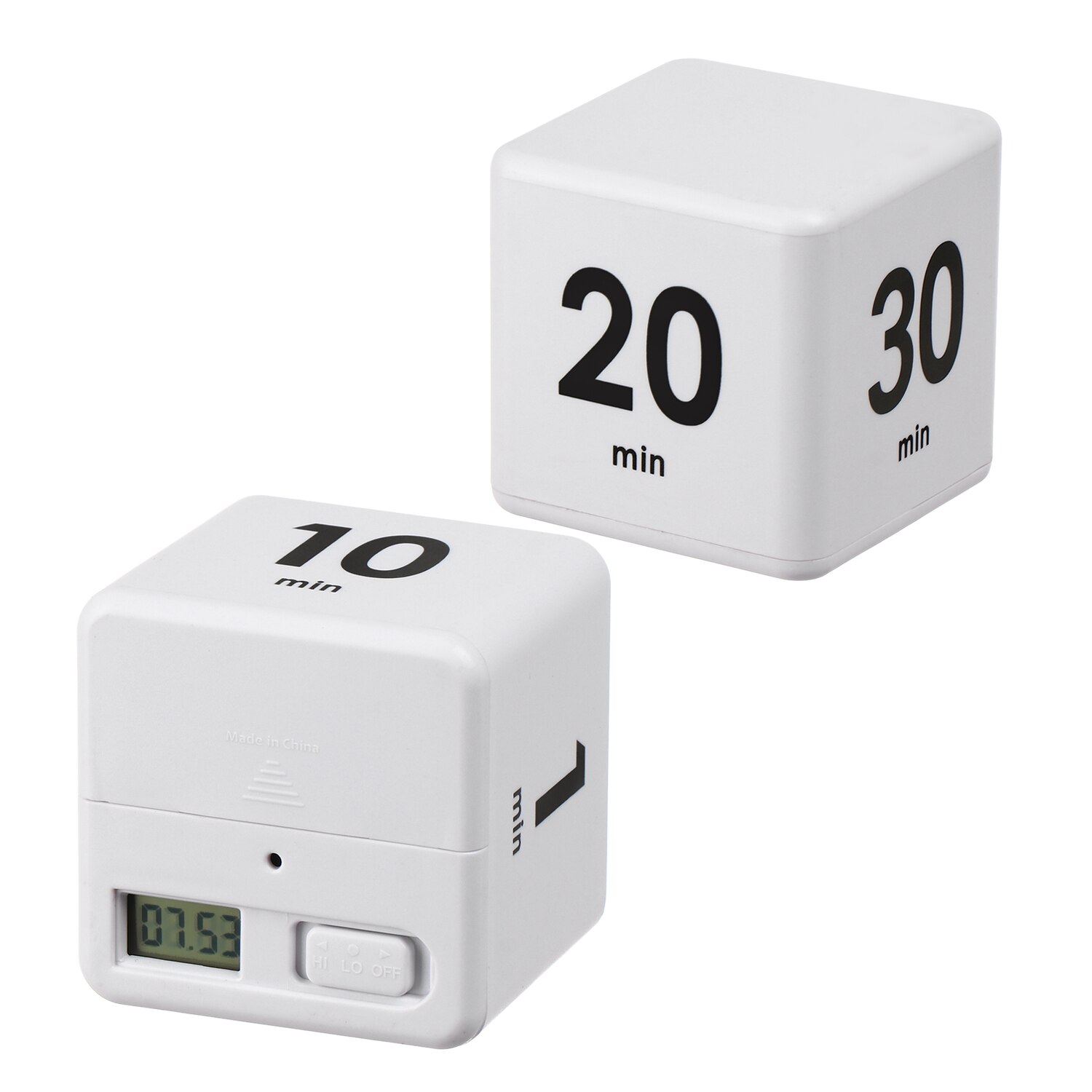 2pcs White Cube Timers Gravity Sensor Flip Timer K Vicedeal