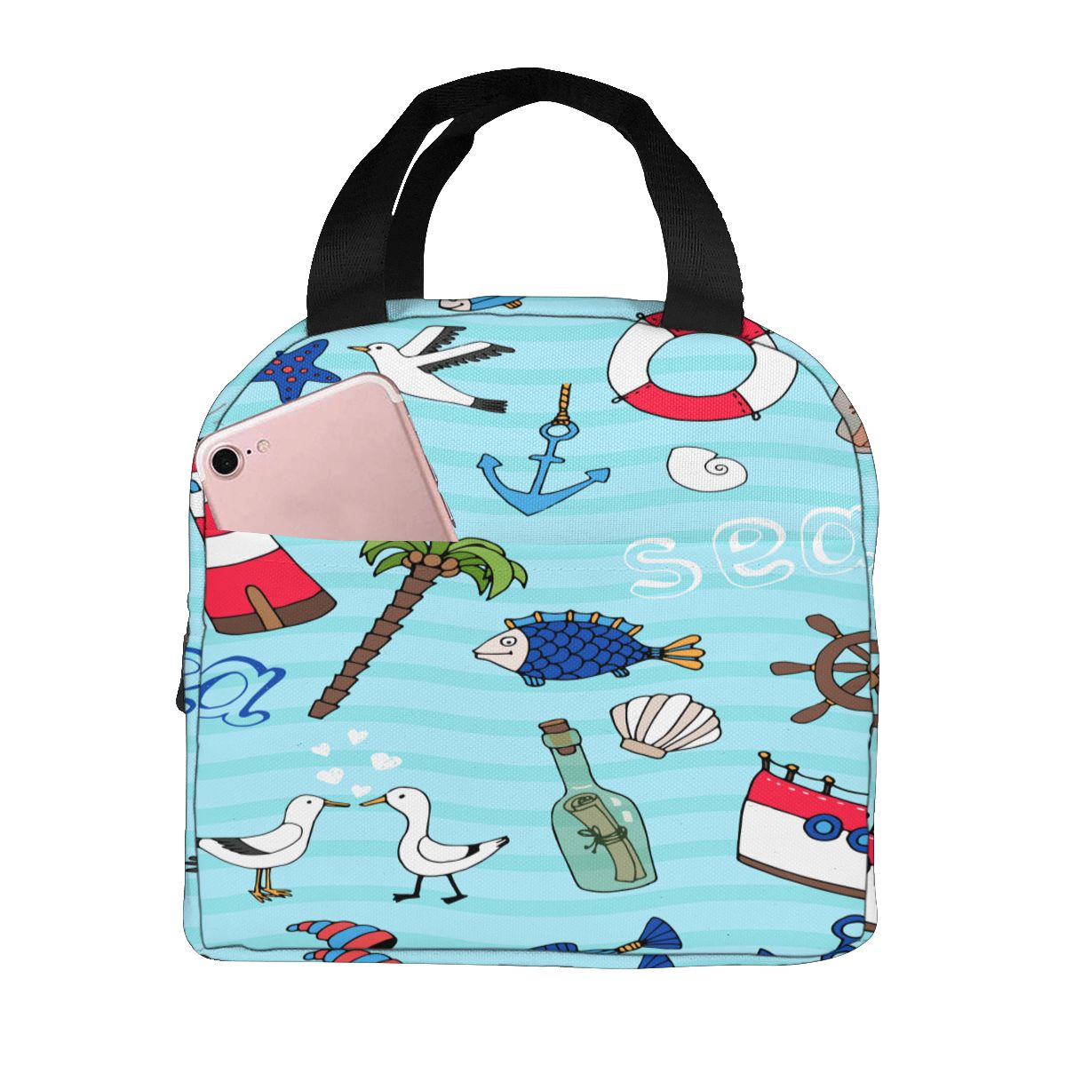 Insulated Lunch Bag Thermal Cute Nautical Element ... – Grandado