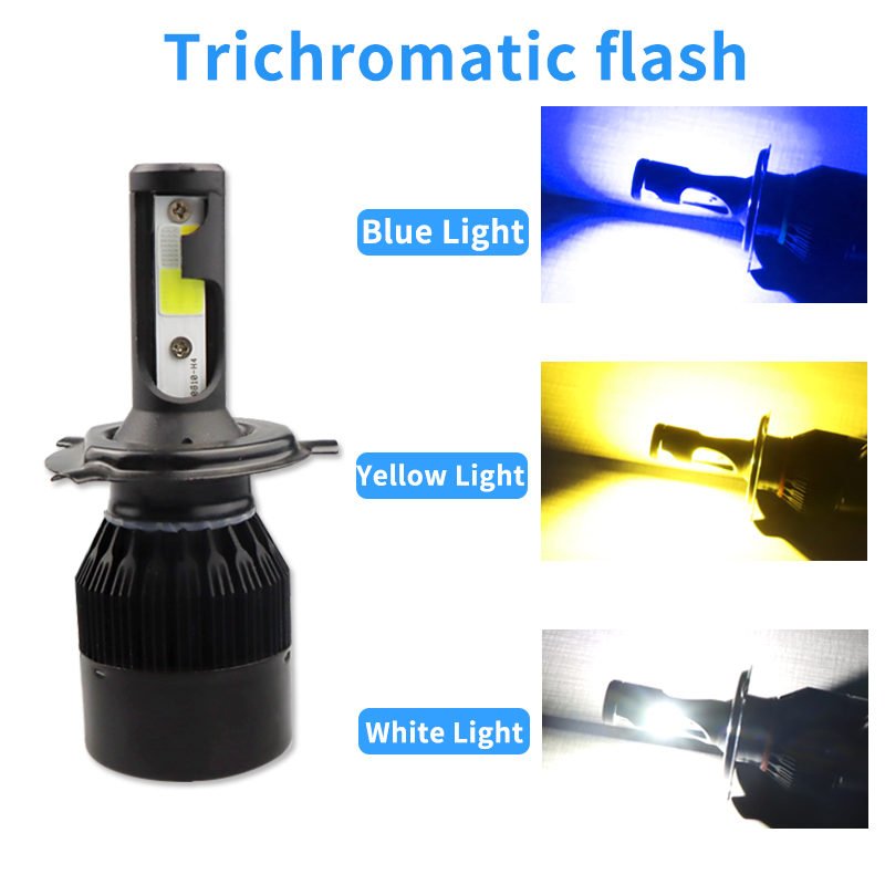 2PC Drei Farbe C6 Auto Scheinwerfer Aluminium 12V ... – Grandado