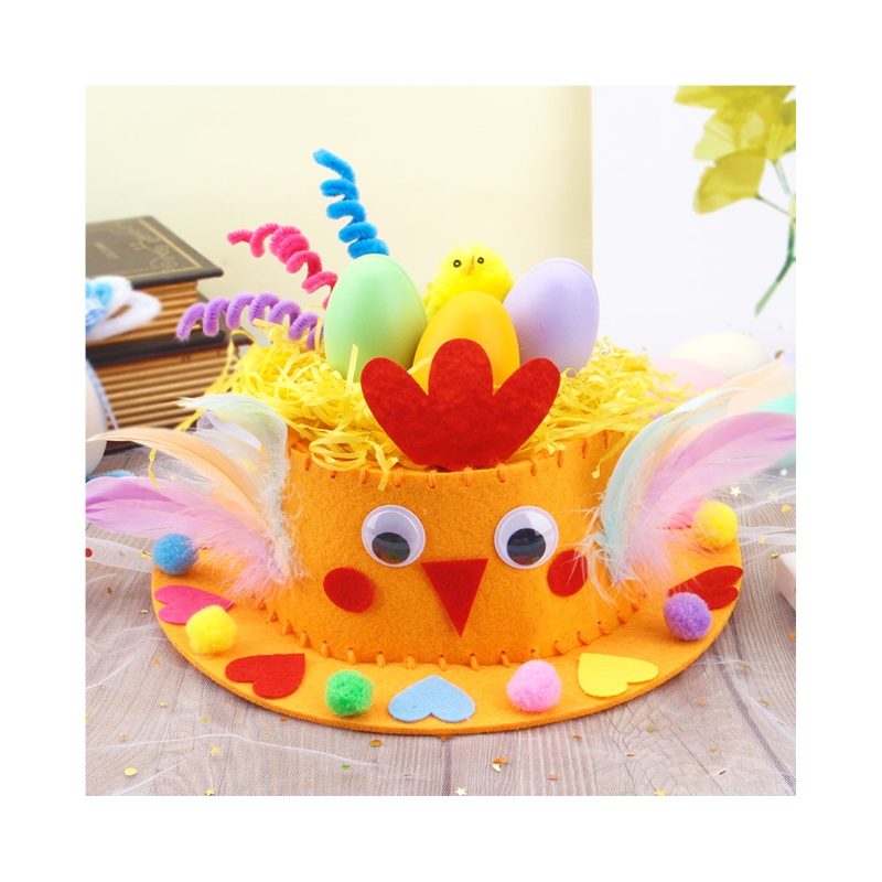 Children DIY Easter Non Woven Fabric Hat Kit Bunny... – Grandado