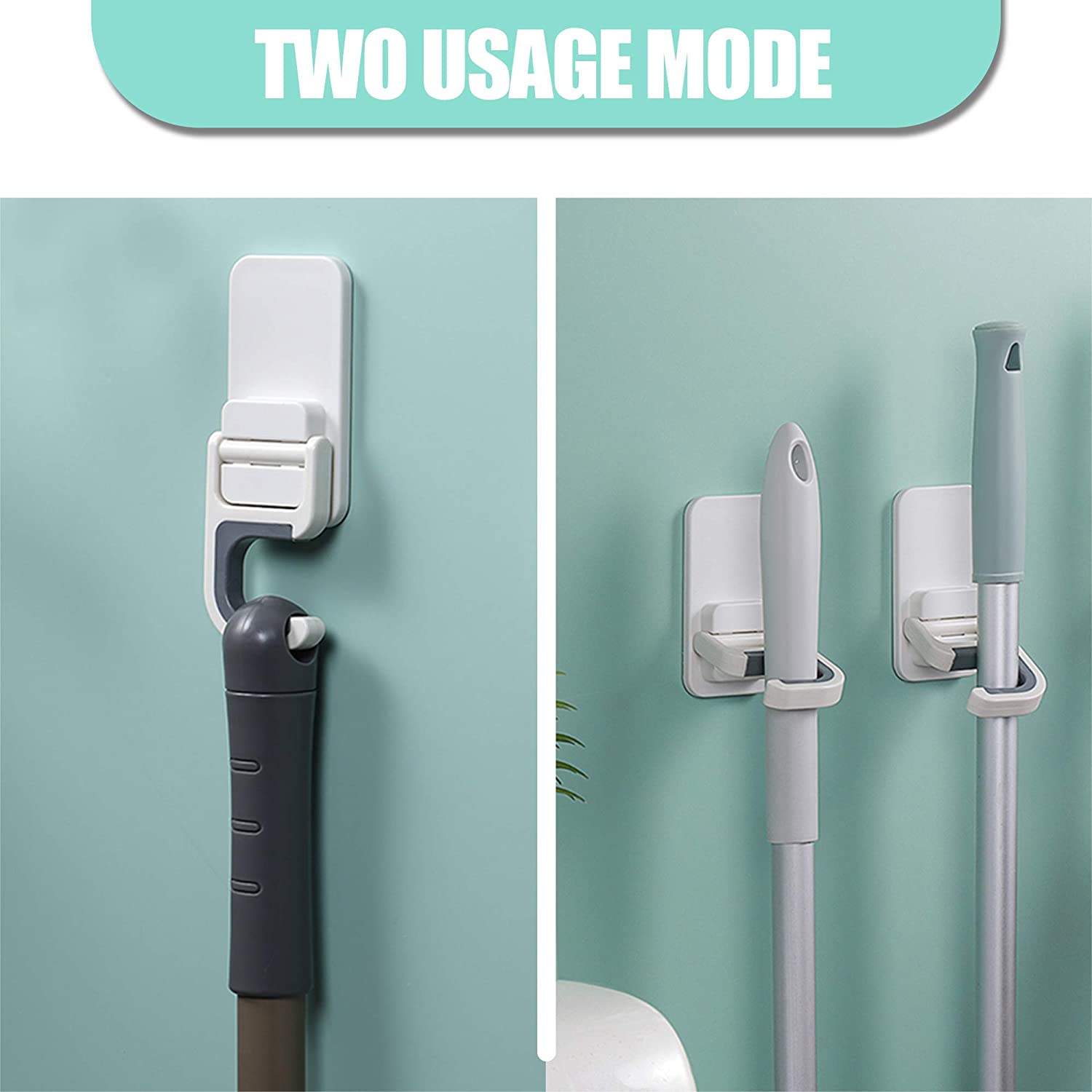 Broom Mop Holder Wall Mount Self-adhesive No Trace... – Grandado