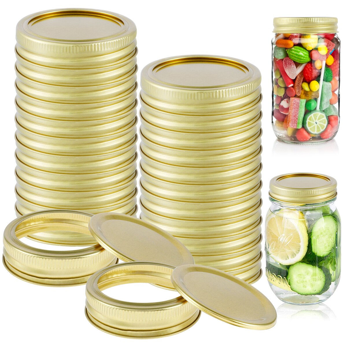 24 Set Mason Pot Deksels 70 Mm Inblikken Deksels E... – Grandado