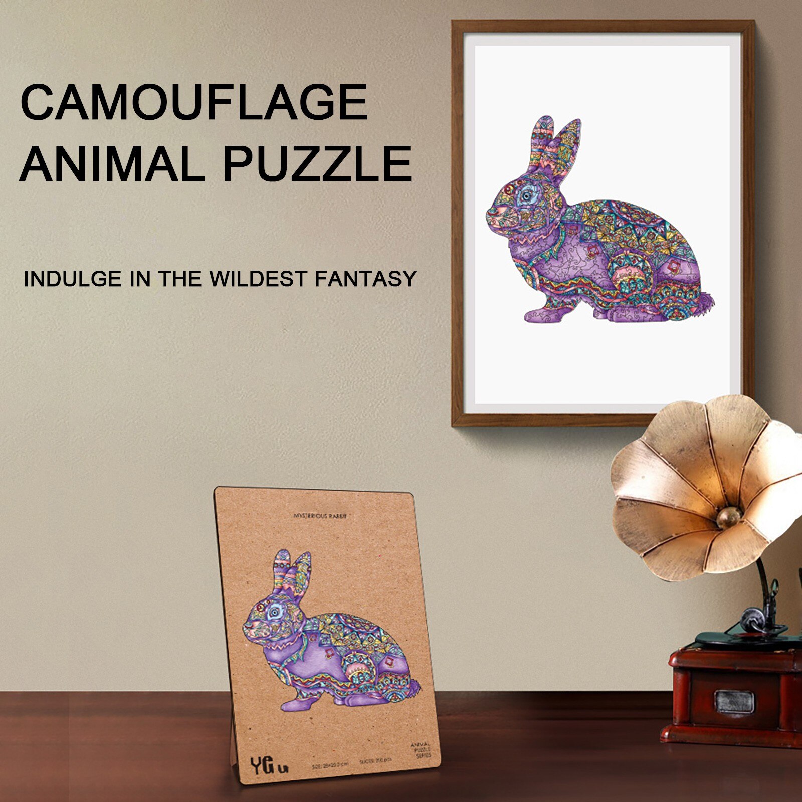 Rabbit Puzzle Wooden Puzzle Unique Shaped Pieces A... – Vicedeal