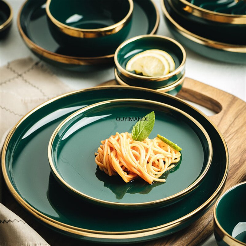 Green Ceramic Phnom Penh Plate Steak Food Plate No... – Grandado