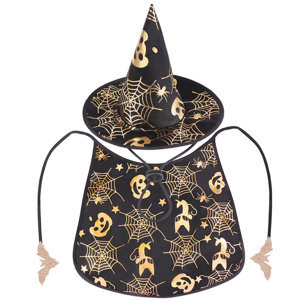Halloween Wizard Huisdier Hoed + Mantel Kat En Hon... – Grandado
