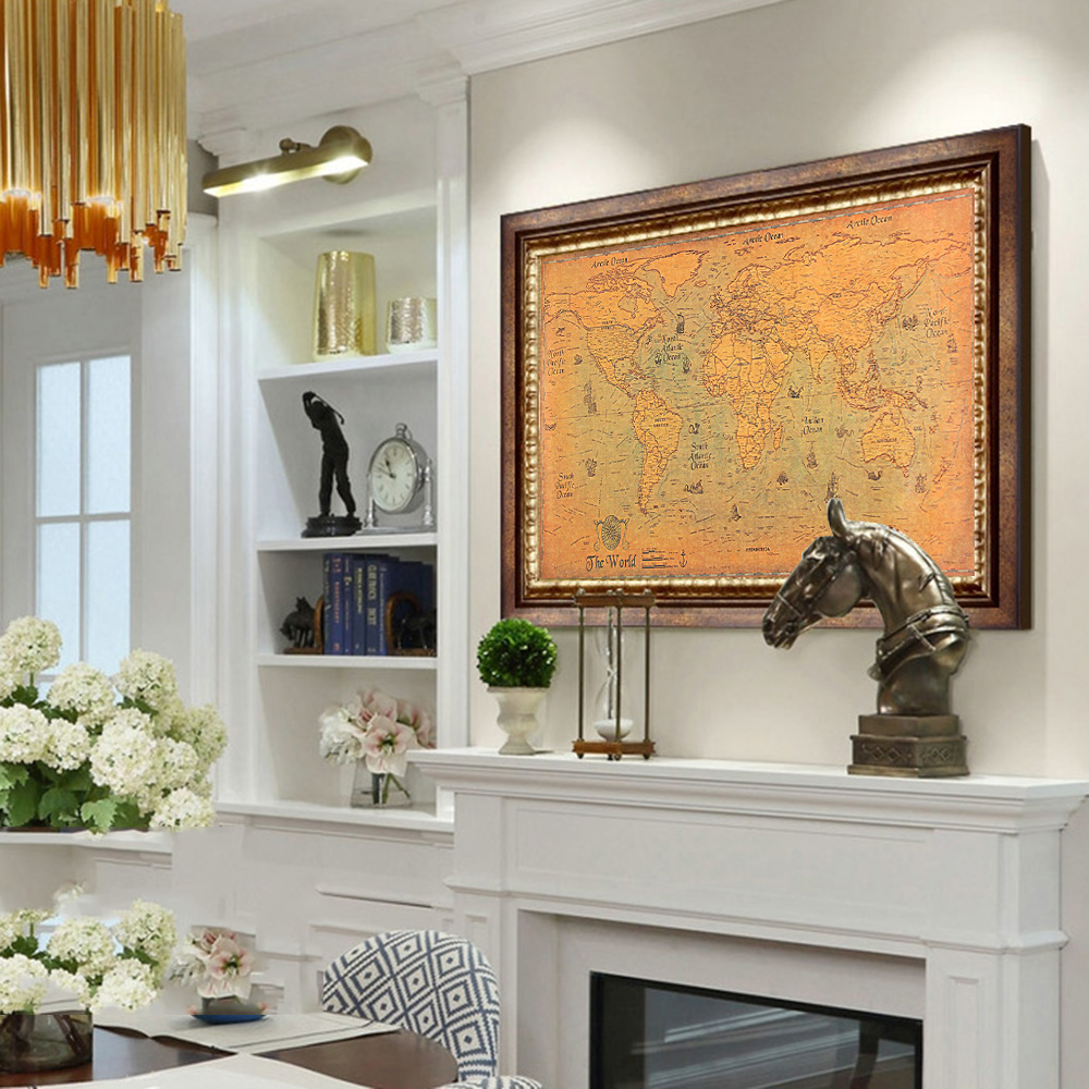 Nautical Ocean Vintage World Map Retro Old Poster ... – Grandado