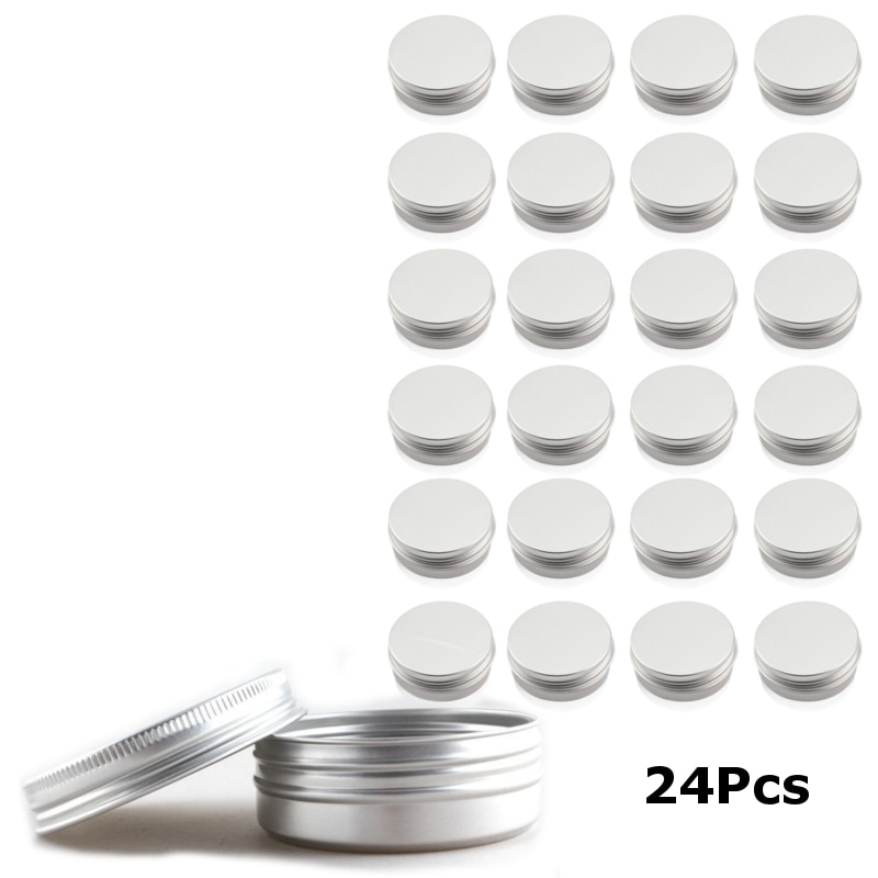 24 Pack 60ml Shallow Round Metal Tin Containers Ca... – Grandado