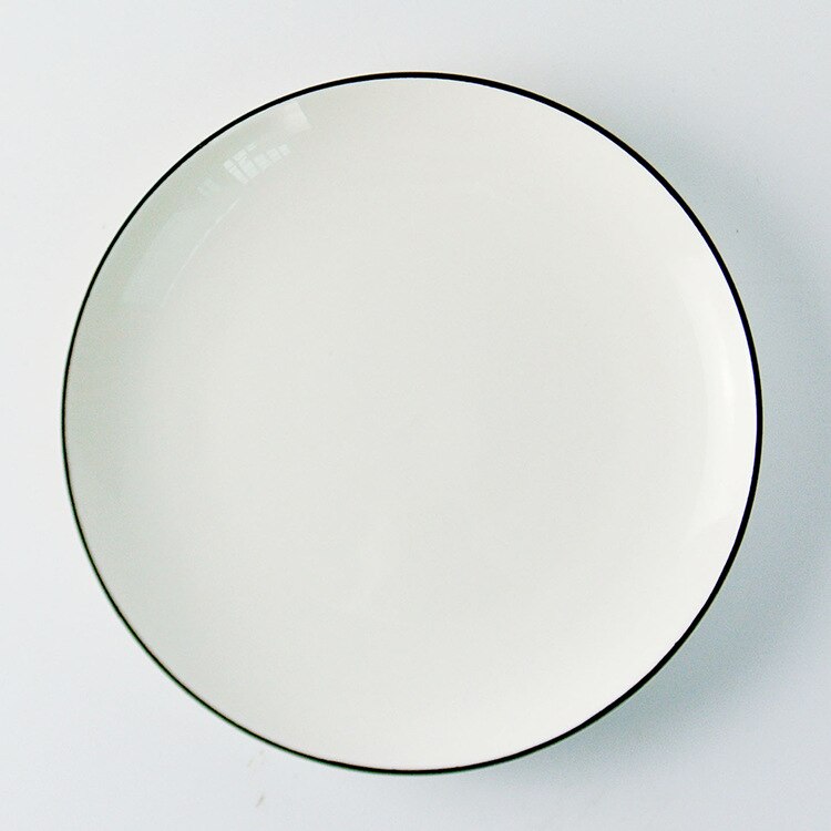 Nordic Black and White Simple Dinner Ceramic Plate... – Vicedeal