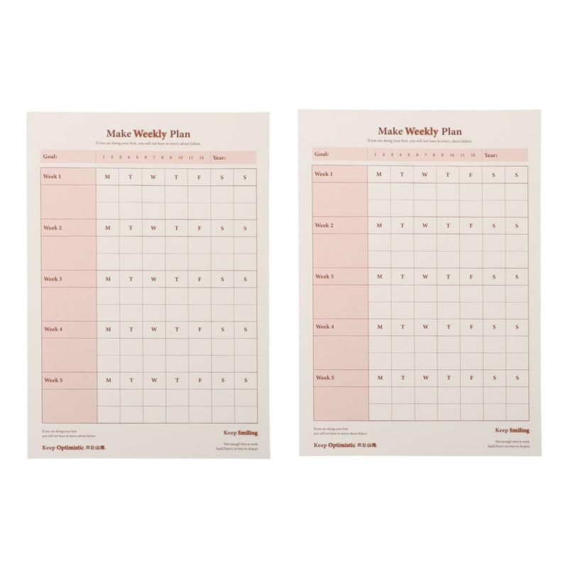 2pcs Weekly Plan Notepad Self-adhesive Office Prac... – Vicedeal