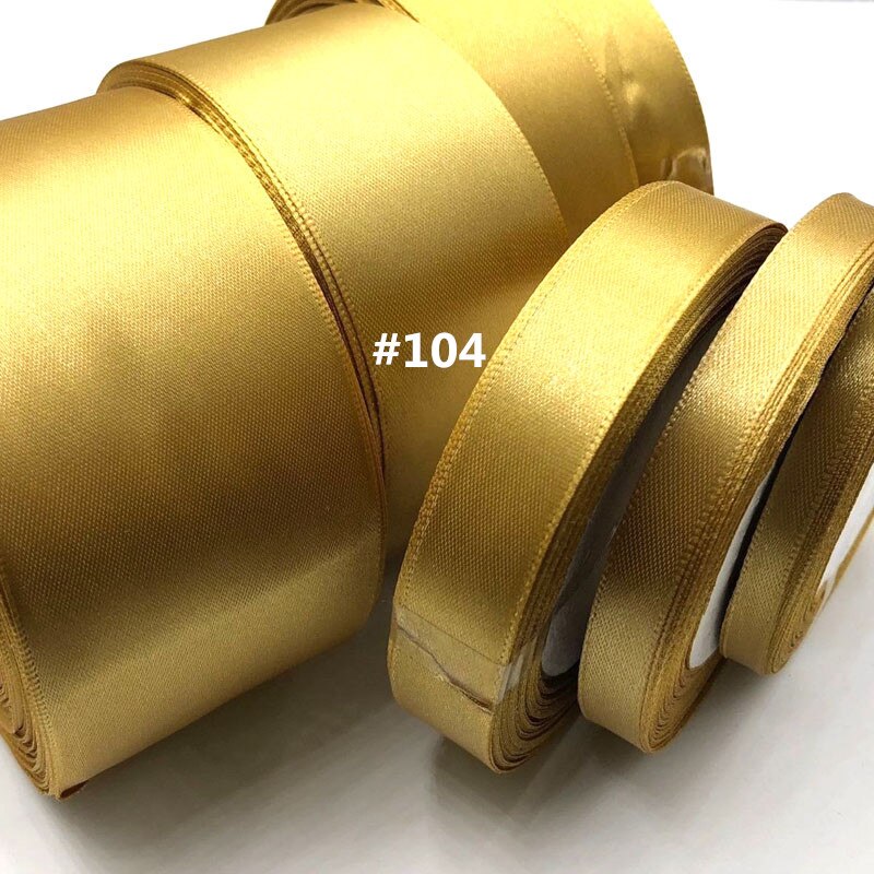 1 Roll Gold 25 Yards 6mm - 50mm Satin Ribbon Sash ... – Grandado