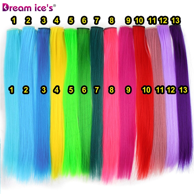 Dream ice's Clip-in One Piece colorful rainbow hai... – Vicedeal