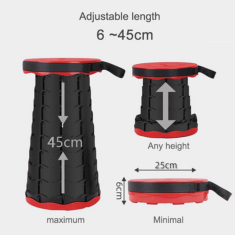 Retractable Folding Stool Camping Portable Folding... – Vicedeal
