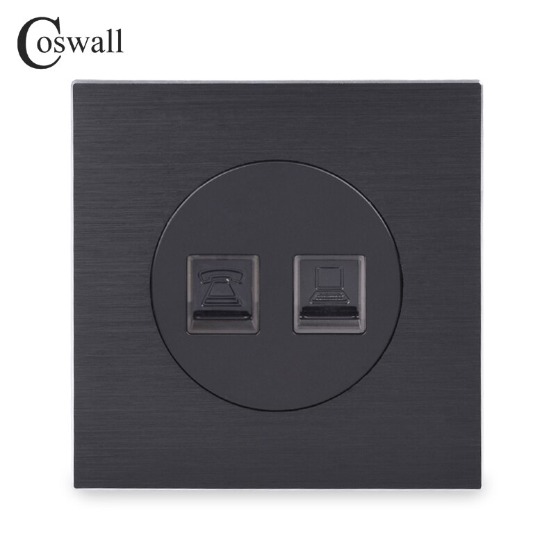 Coswall aluminium panel cat 3 rj11 4 core telefonj... – Vicedeal