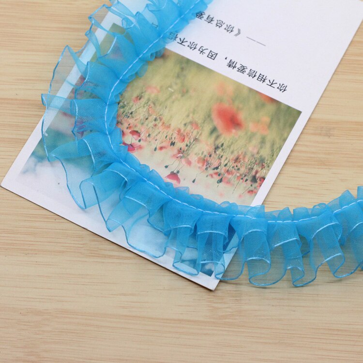 1Meter Multicolor 2-layer Pleated Organza Lace Rib... – Grandado