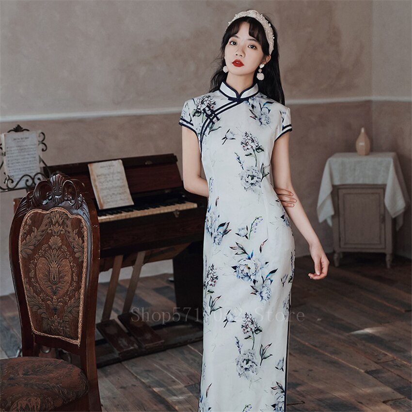 Vestido Qipao Oriental para mujer, ropa tradiciona... – Grandado