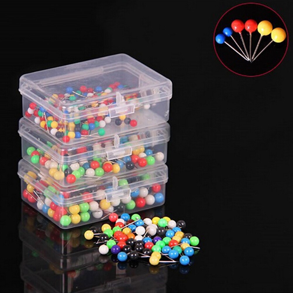 100Pcs Map Tacks Push Pins Plastic Head with Steel... – Grandado