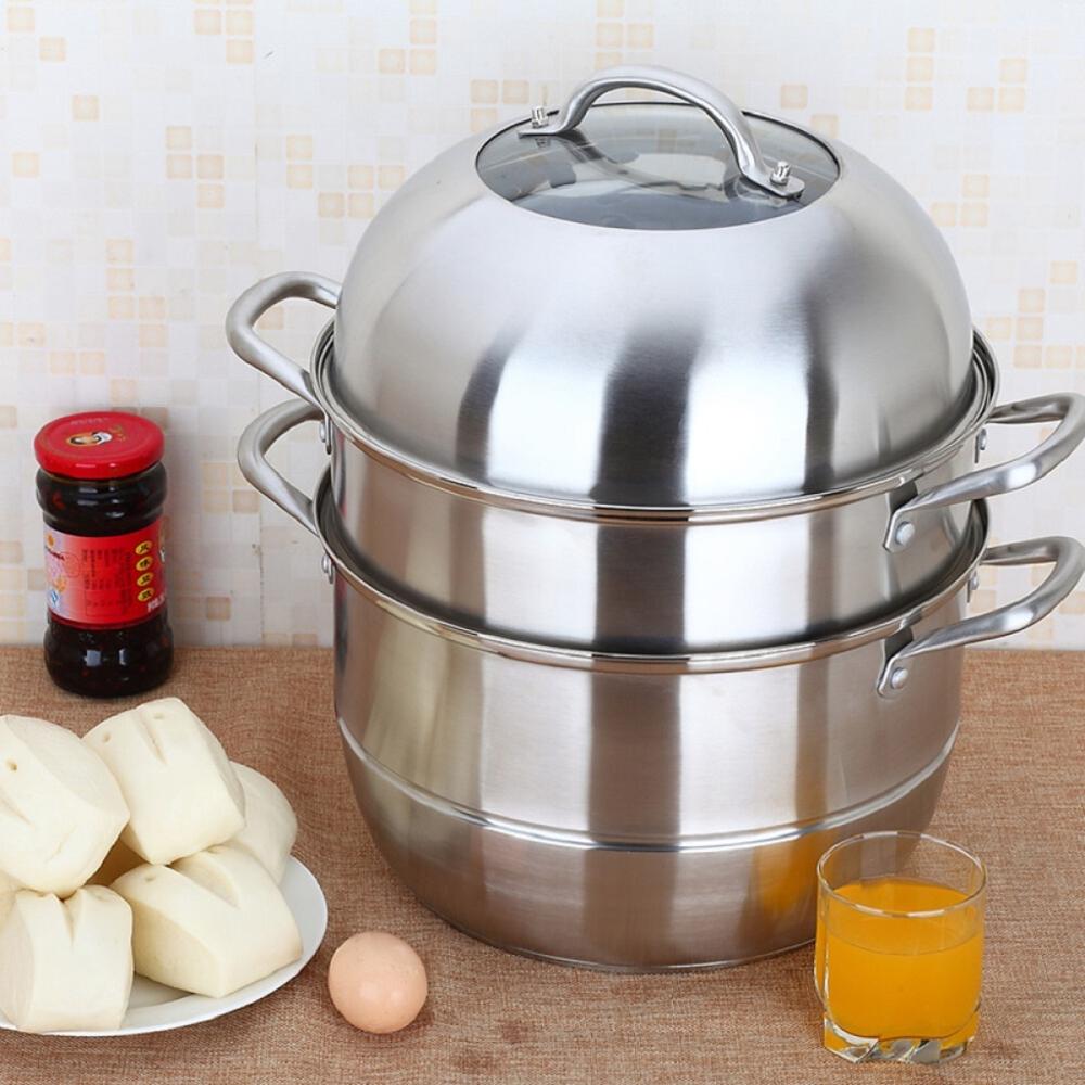 28cm Stainless Steel 3-Tier/Layer Steamer cooker p... – Grandado