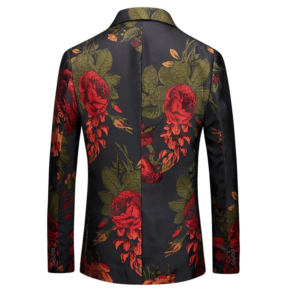 Floral impresso masculino terno jaqueta vestido de... – Grandado
