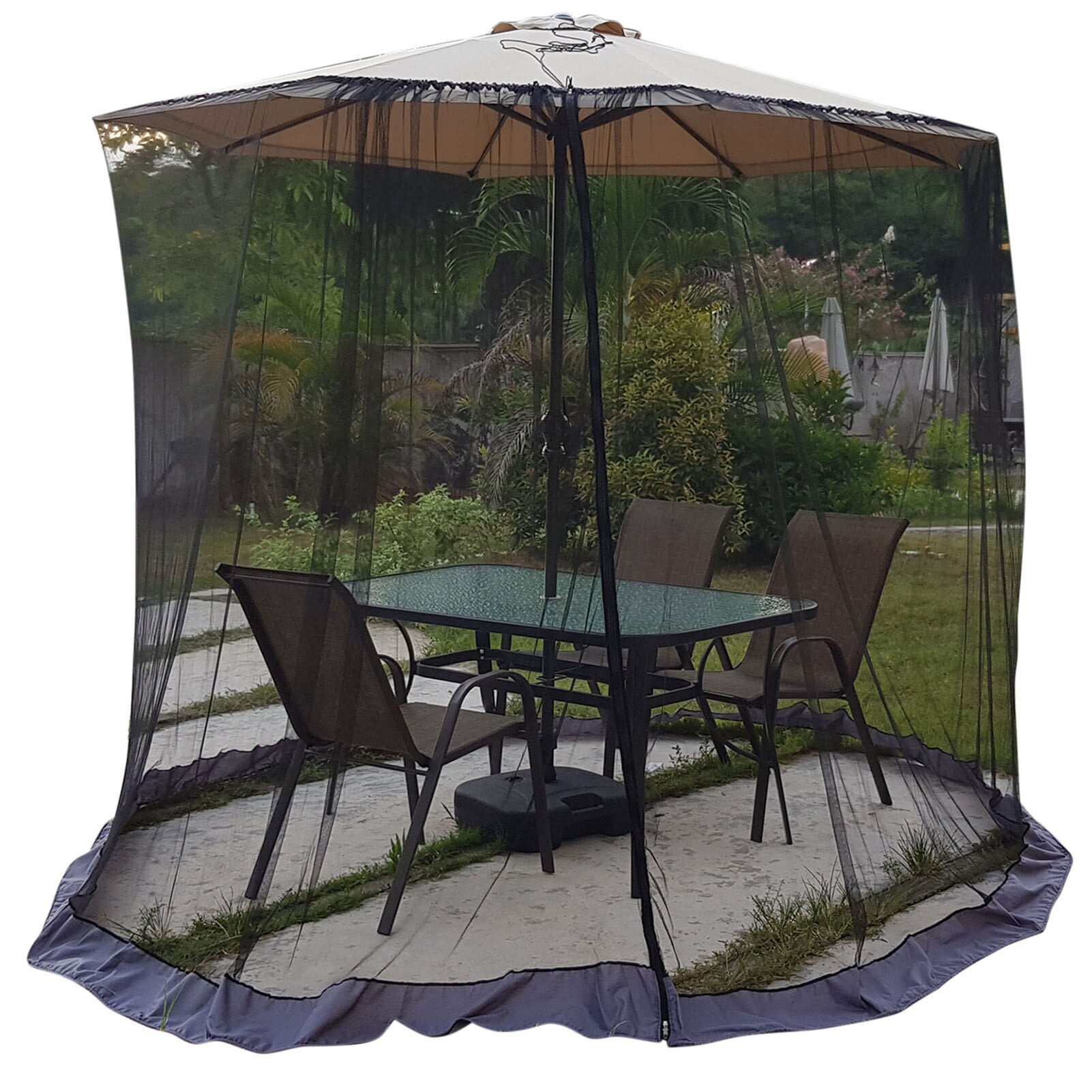 Patio Umbrella Net Balcony Umbrella Cover Mesh Bla... – Vicedeal