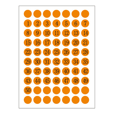 12PCS Digital Sticker 1-50 Sequential Colorful Rou... – Grandado