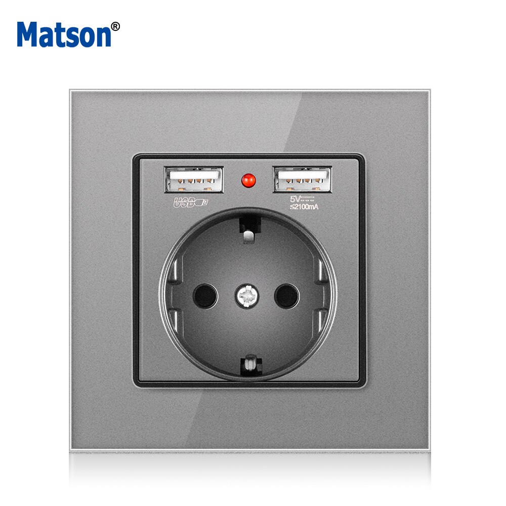 Matson Wall USB Power Socket, Many style Panel, Be... – Grandado