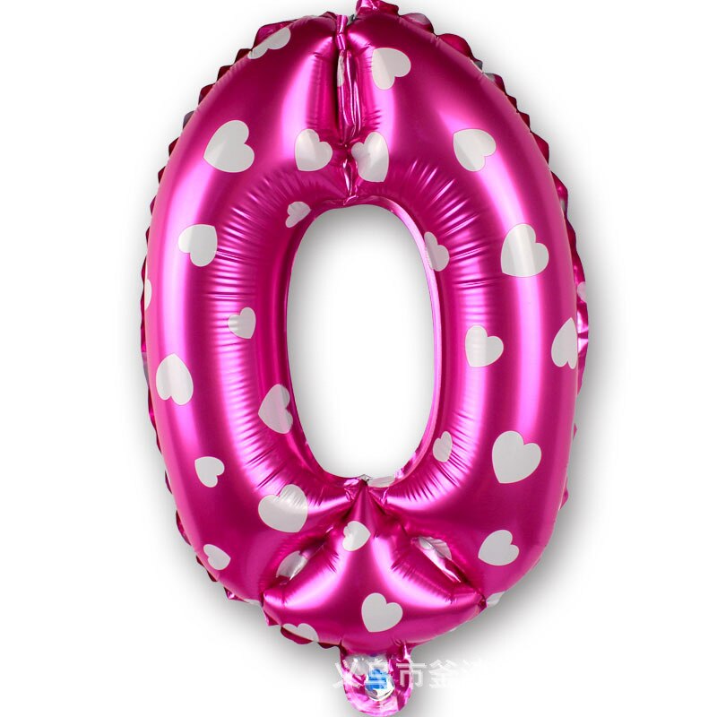 Rose red peach heart aluminum digital balloon birt... – Vicedeal