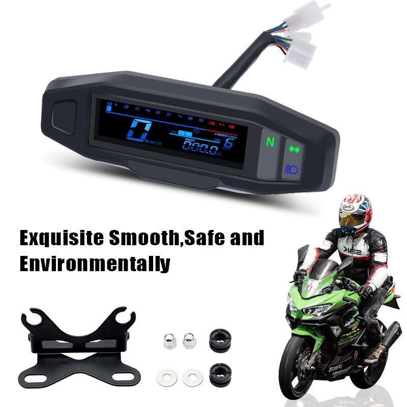 Universal Motorcycle LCD Speedometer Digital Odeme... – Grandado